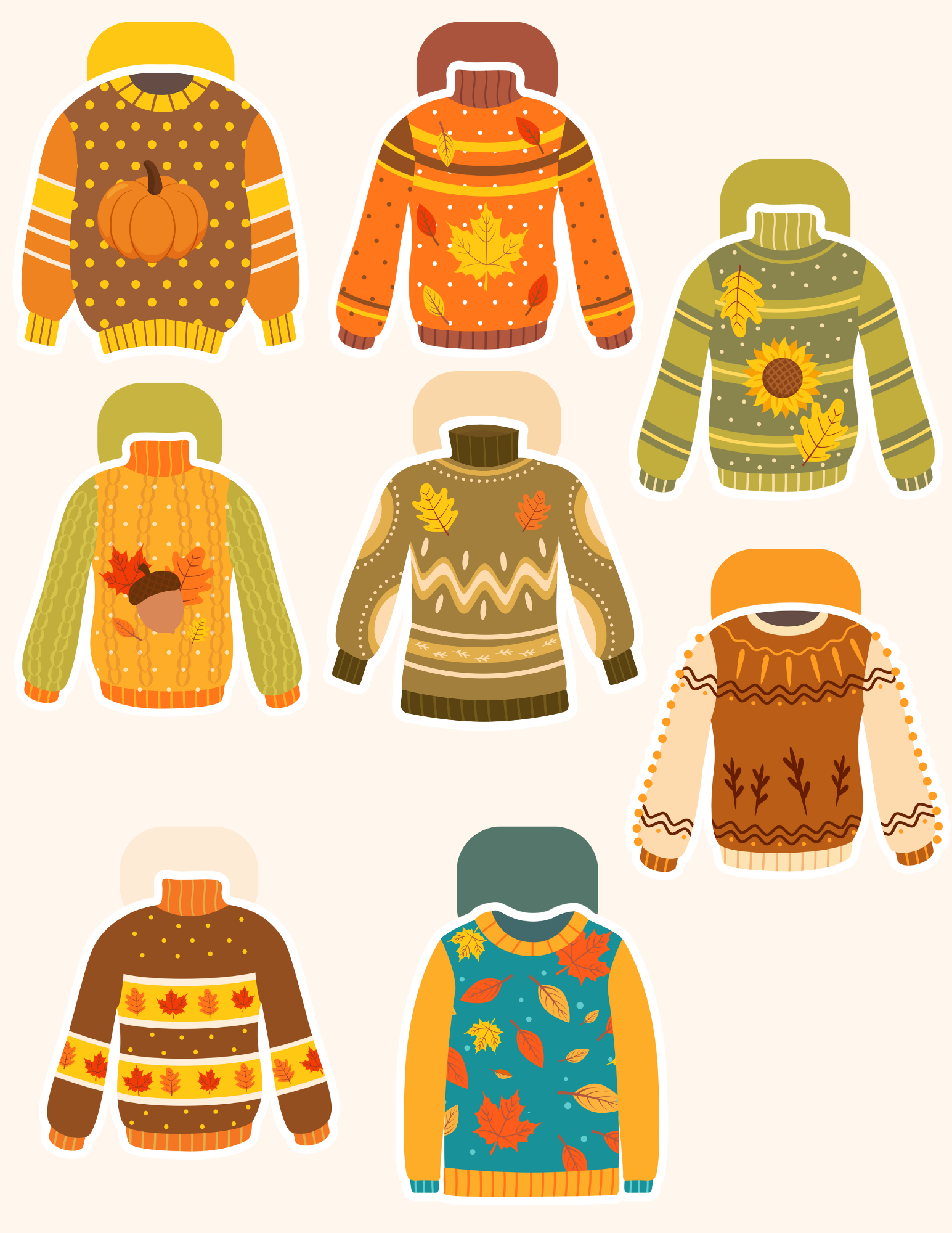 Magnetic Bookmark| Fall Ugly Sweaters – Nug&Carol Design